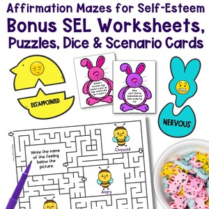 Easter Feelings Mazes, Printable Self Esteem Activity for Kids ...