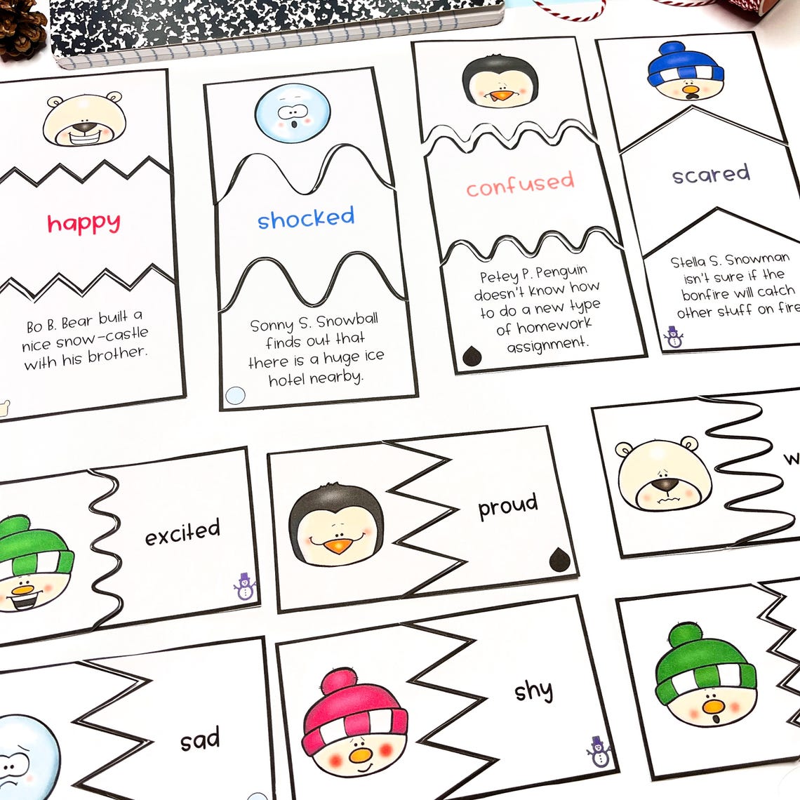 Winter Puzzles for Kids, Printable Feelings Puzzle, Social Emotional ...