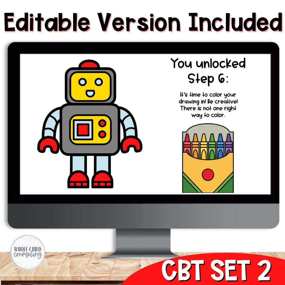CBT Worksheets Guided & Directed Drawing Set 2, Cognitive Distortion ...