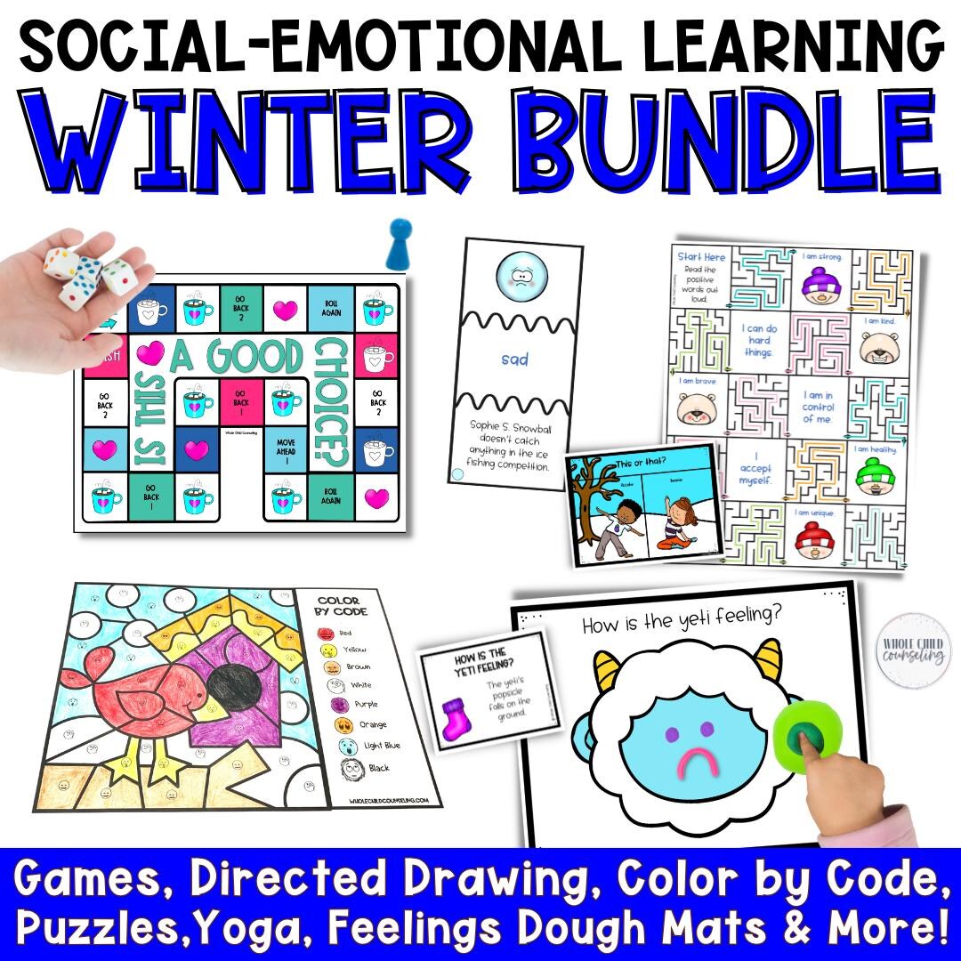 Winter Social Emotional Learning Bundle, Therapy Winter SEL, Print and ...