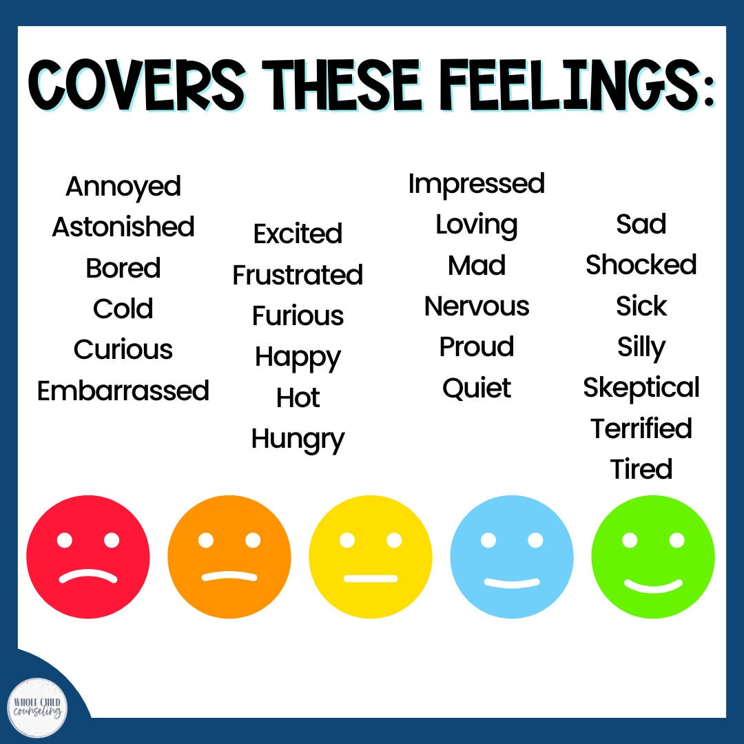 Naming Feelings Color by Code Worksheets for Kids, Social Emotional ...