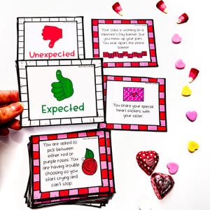 Valentine's Day Counseling Game, Expected Vs Unexpected Behavior Game ...
