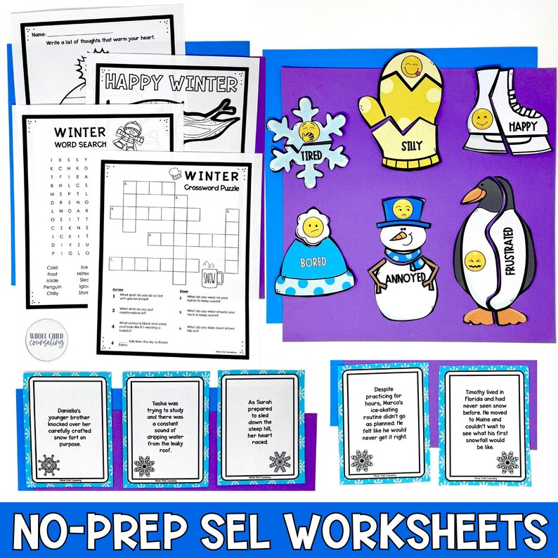 Winter Feelings Mazes for Kids, Printable Self Esteem Games for Kids ...