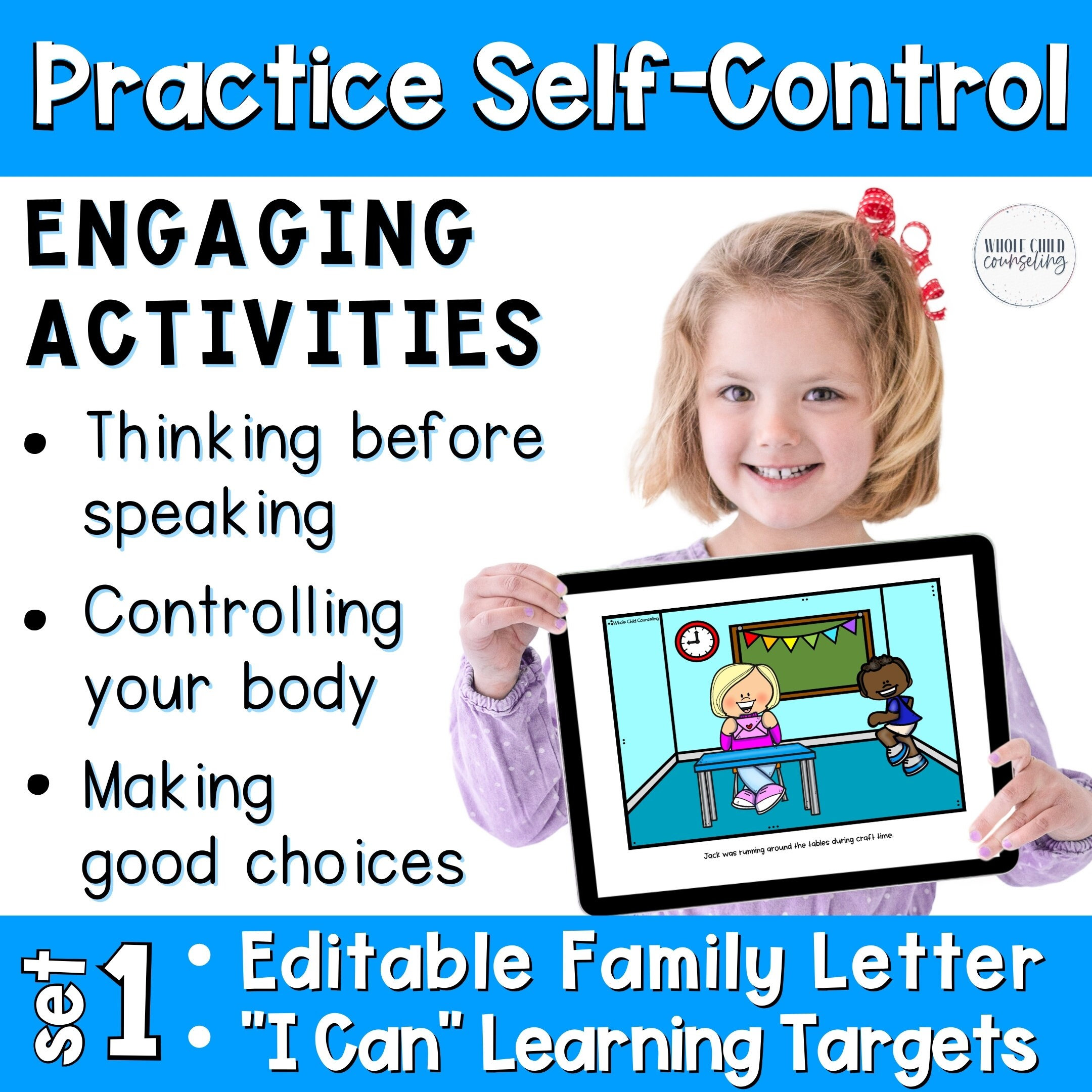 Practice Self Control Printable Worksheets Social Skills Digital ...