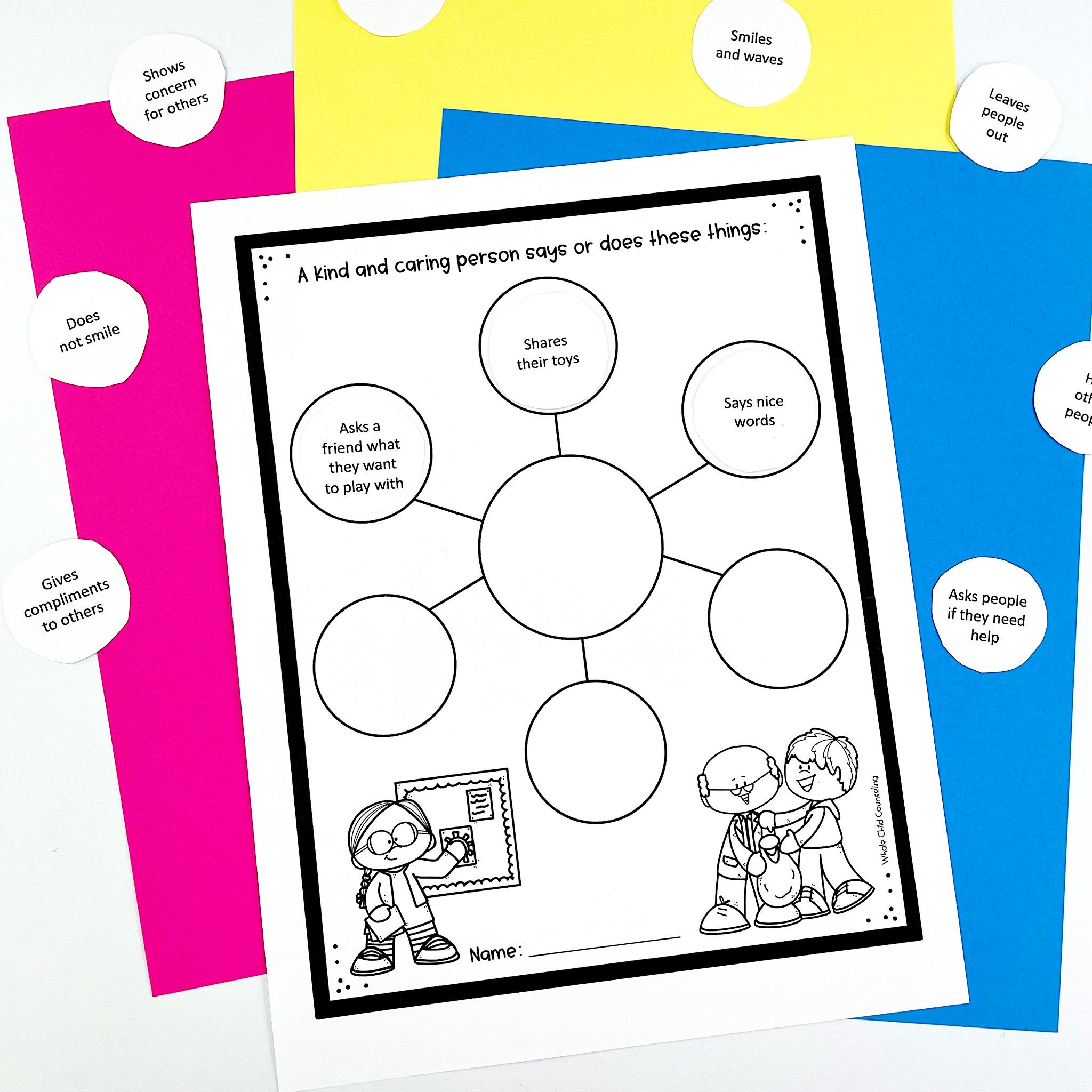 Kindness, Empathy, and Caring Social Skills Activities, SEL Therapy ...