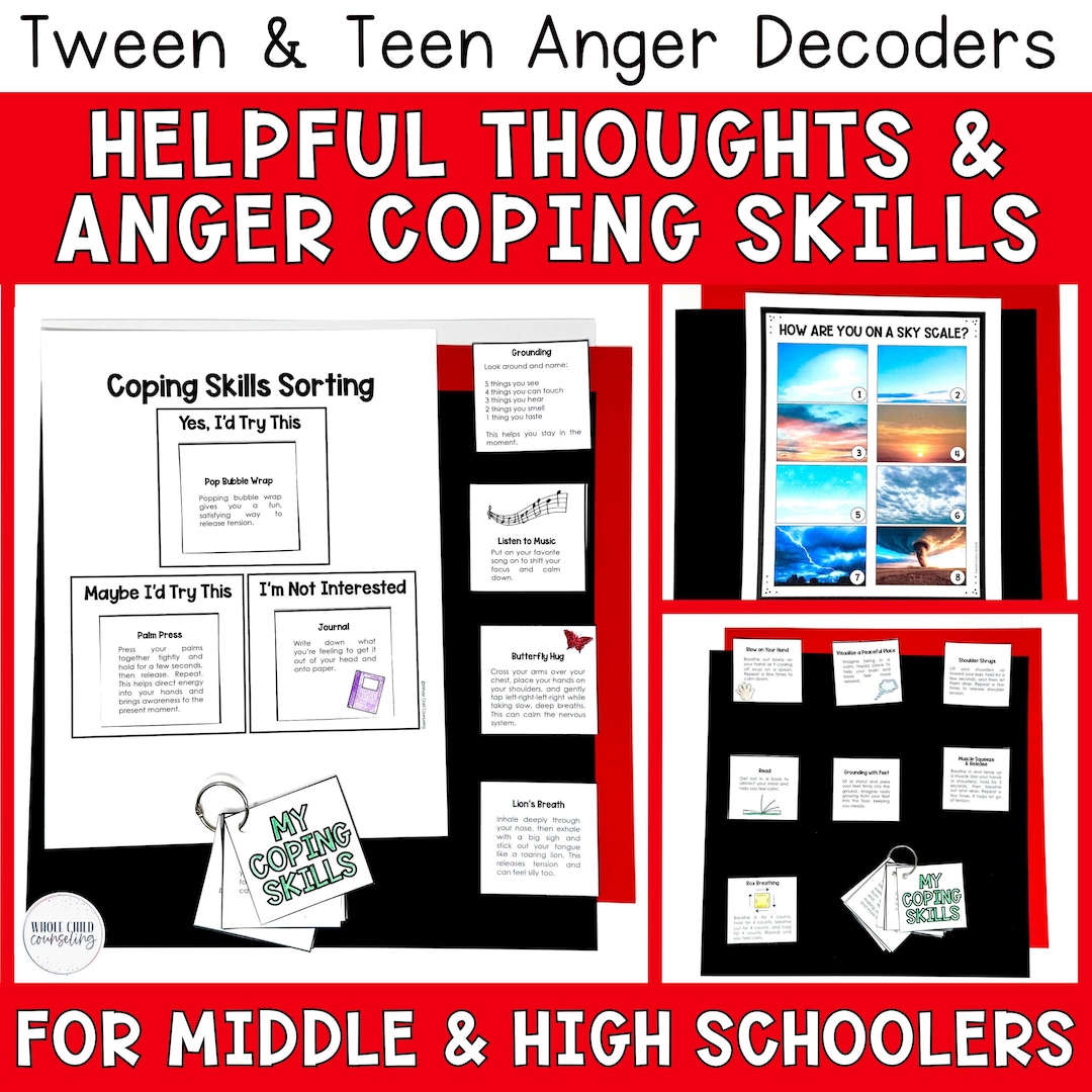 Teen and Tween CBT Anger Management Activity: Coping Skills, Emotional ...