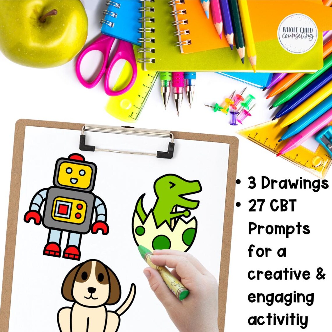 CBT Worksheets Guided & Directed Drawing Set 2, Cognitive Distortion ...