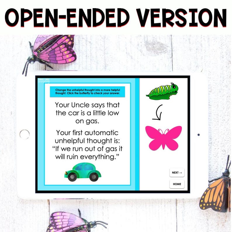 Changing Unhelpful Thoughts CBT Game, Social Emotional Learning, Print ...