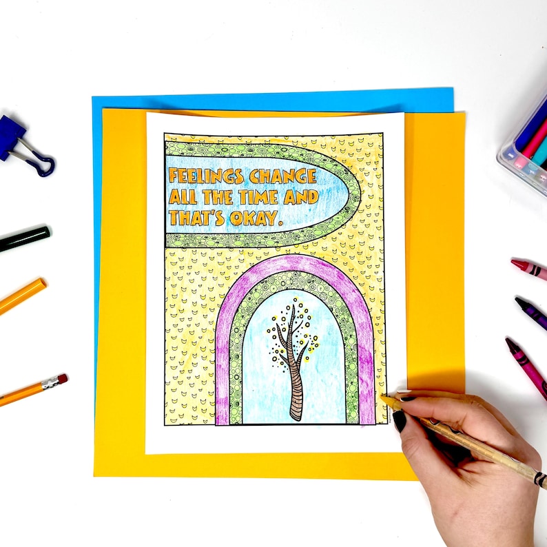 Positive Thinking & Affirmation Coloring Pages for Comfort Kit Grief ...