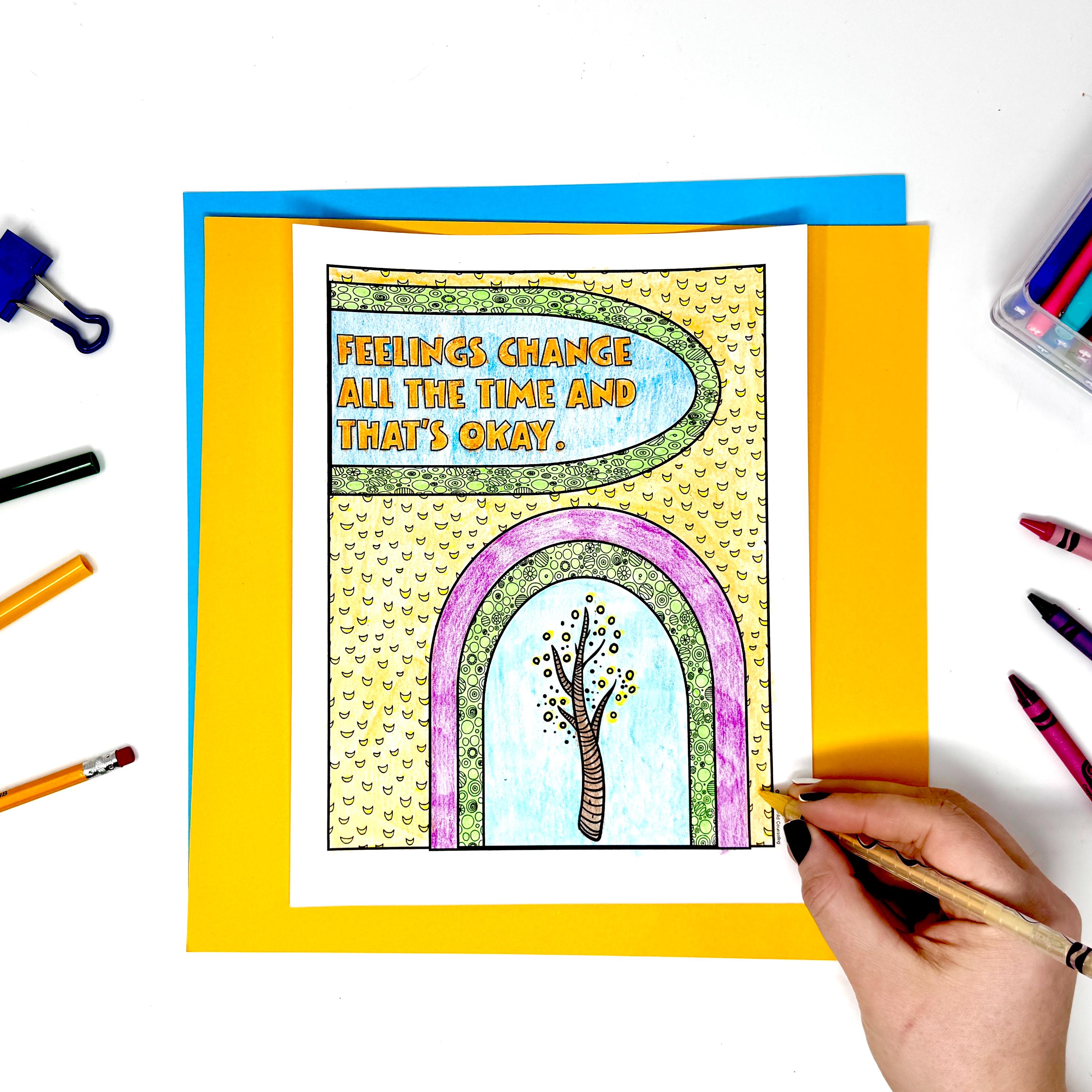 Positive Thinking & Affirmation Coloring Pages for Comfort Kit Grief ...