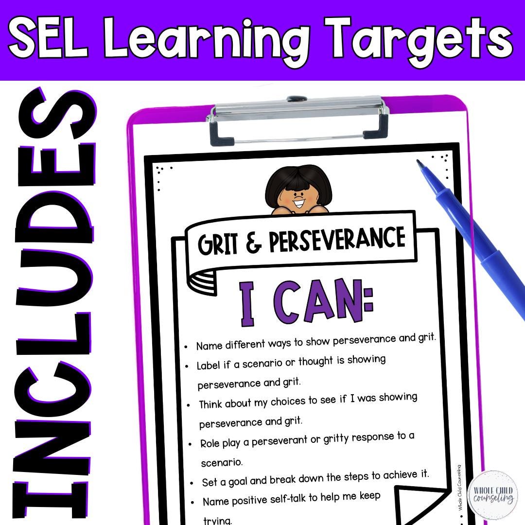 Perseverance & Grit Activity Kit: Social Skills Lesson (digital ...