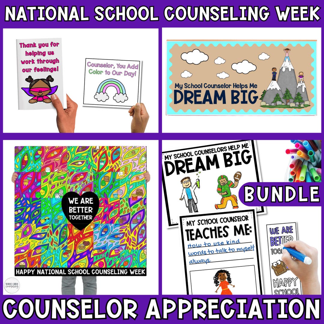 School Counselor Appreciation, Collaborative Coloring Poster, National ...