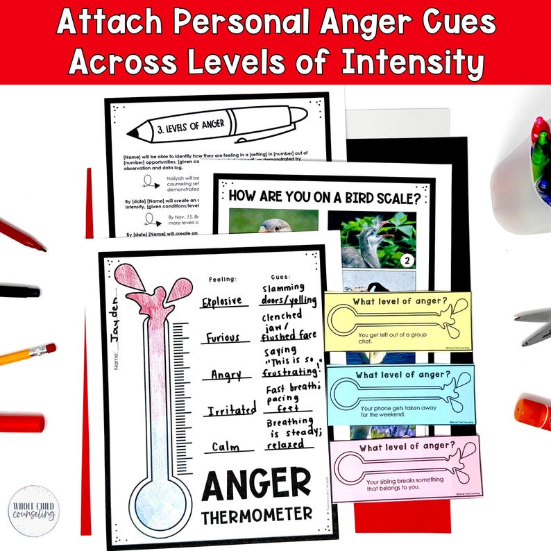 Tween and Teen Anger Management SEL Activity: Levels of Anger ...