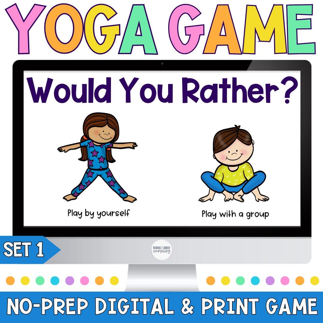Would You Rather Digital and Print Yoga Game. Mindfulness Movement ...