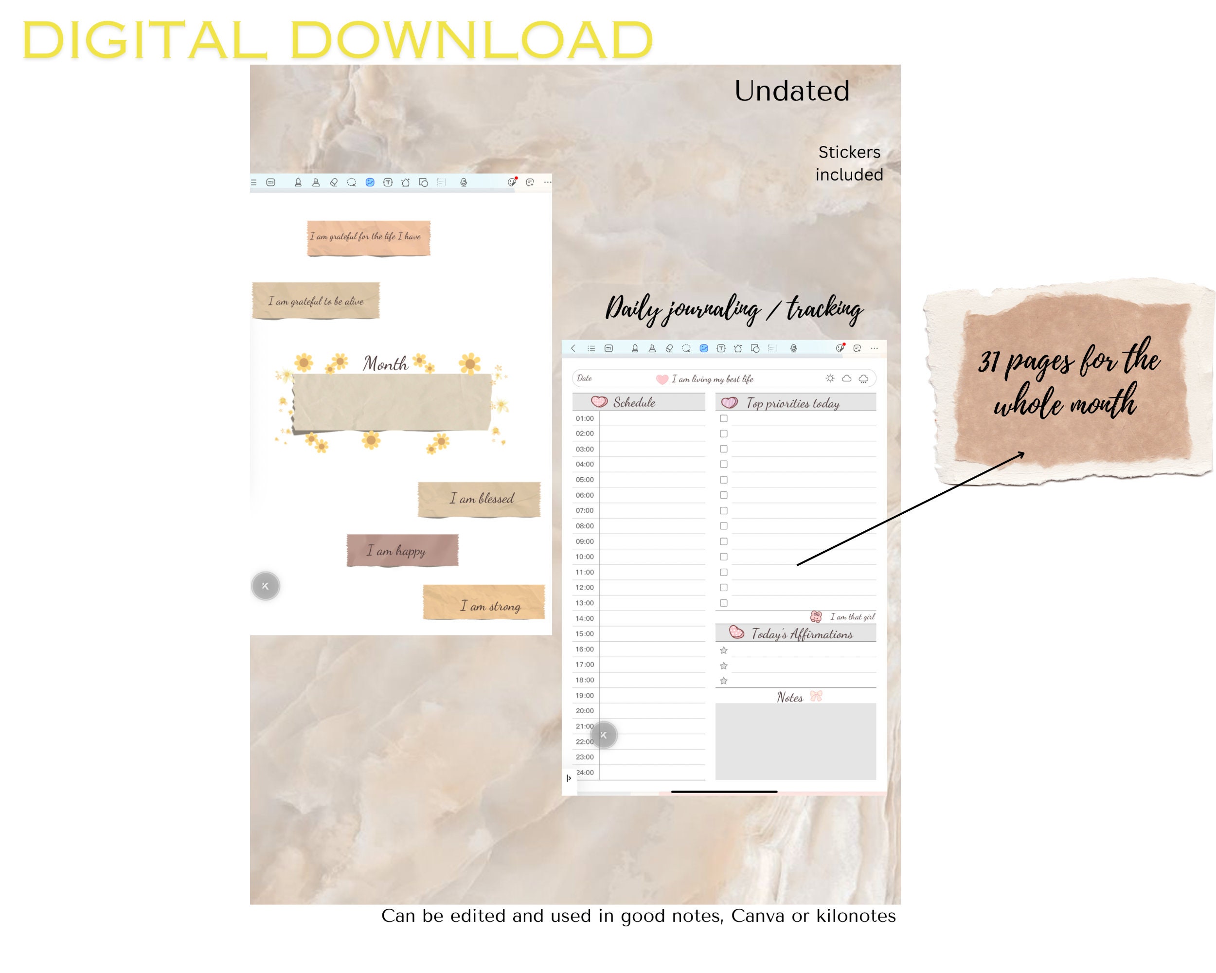 That Girl Planner / 2024 Digital Planner / Digital Download/ Good Notes ...