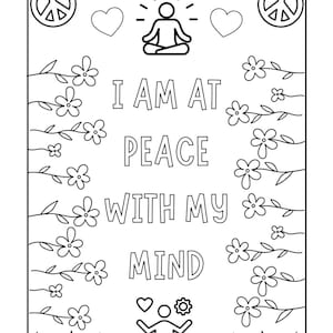 Positive Affirmations Coloring Book; Mental Health Coloring Book ...