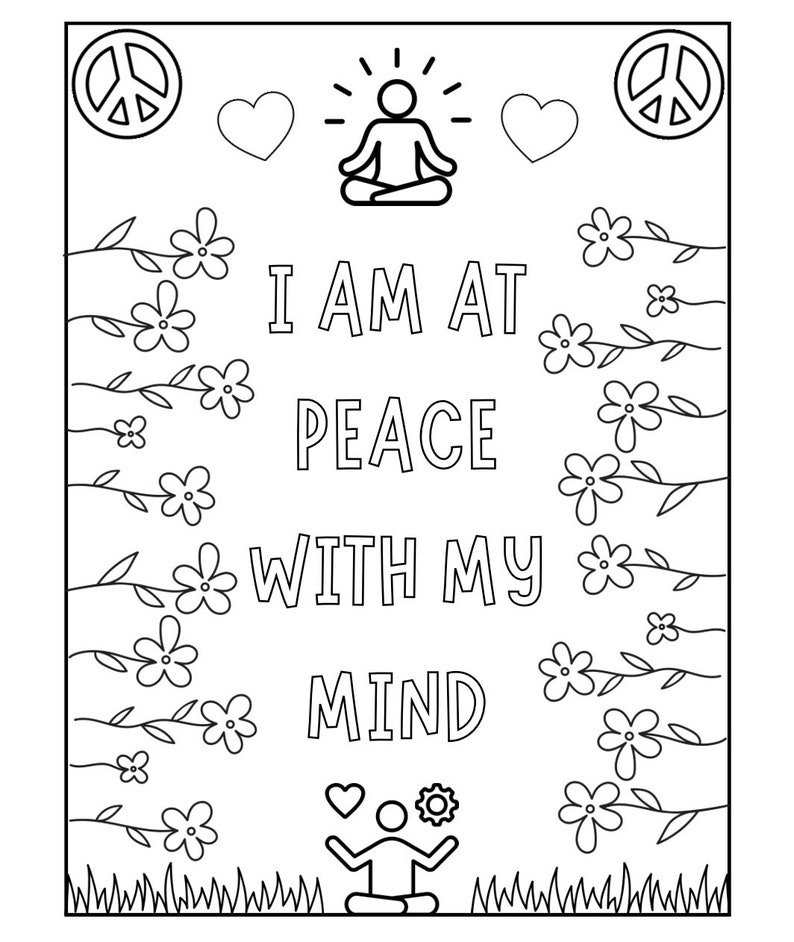Positive Affirmations Coloring Book; Mental Health Coloring Book ...