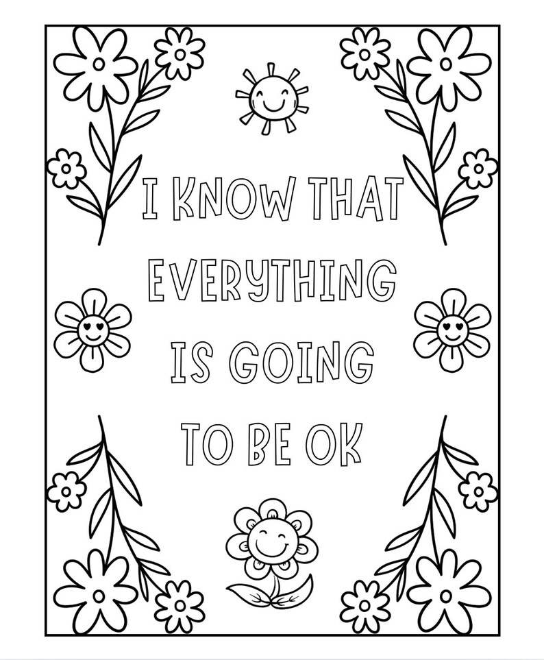 Positive Affirmations Coloring Book; Mental Health Coloring Book ...