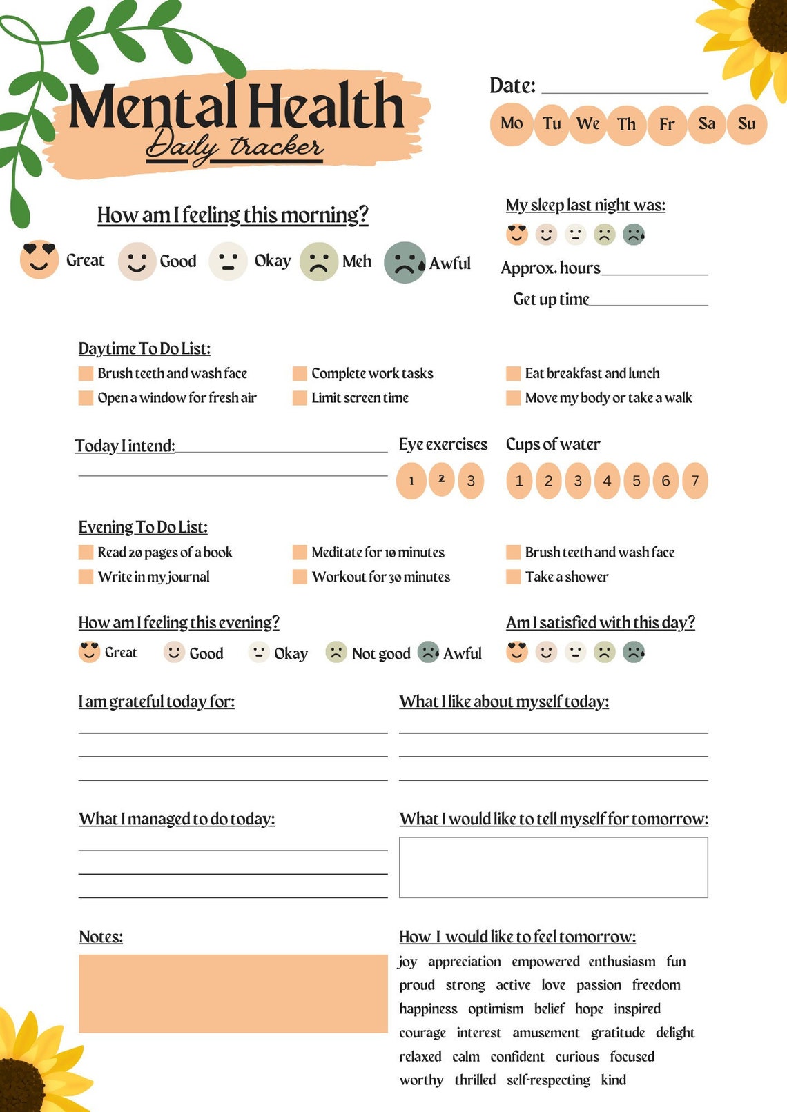 Mental Health Template Bundle; Editable Canva Template; Mental Health ...