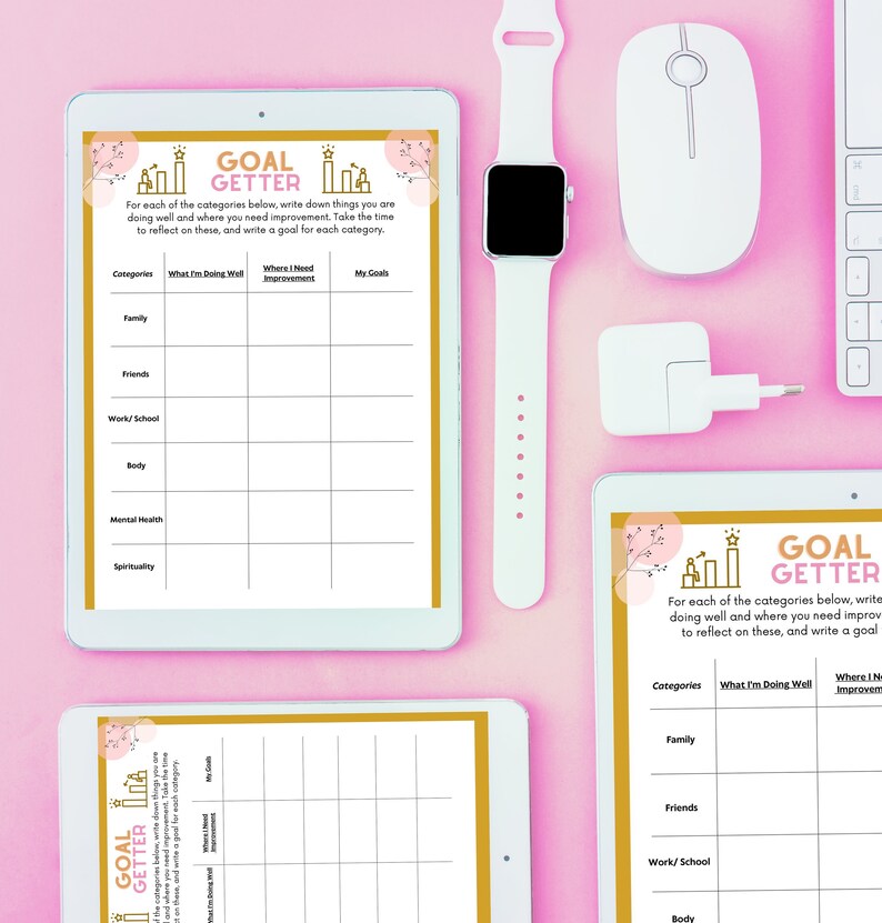 Goal Getter Editable Canva Template Worksheets; Goals Worksheet; Goal ...