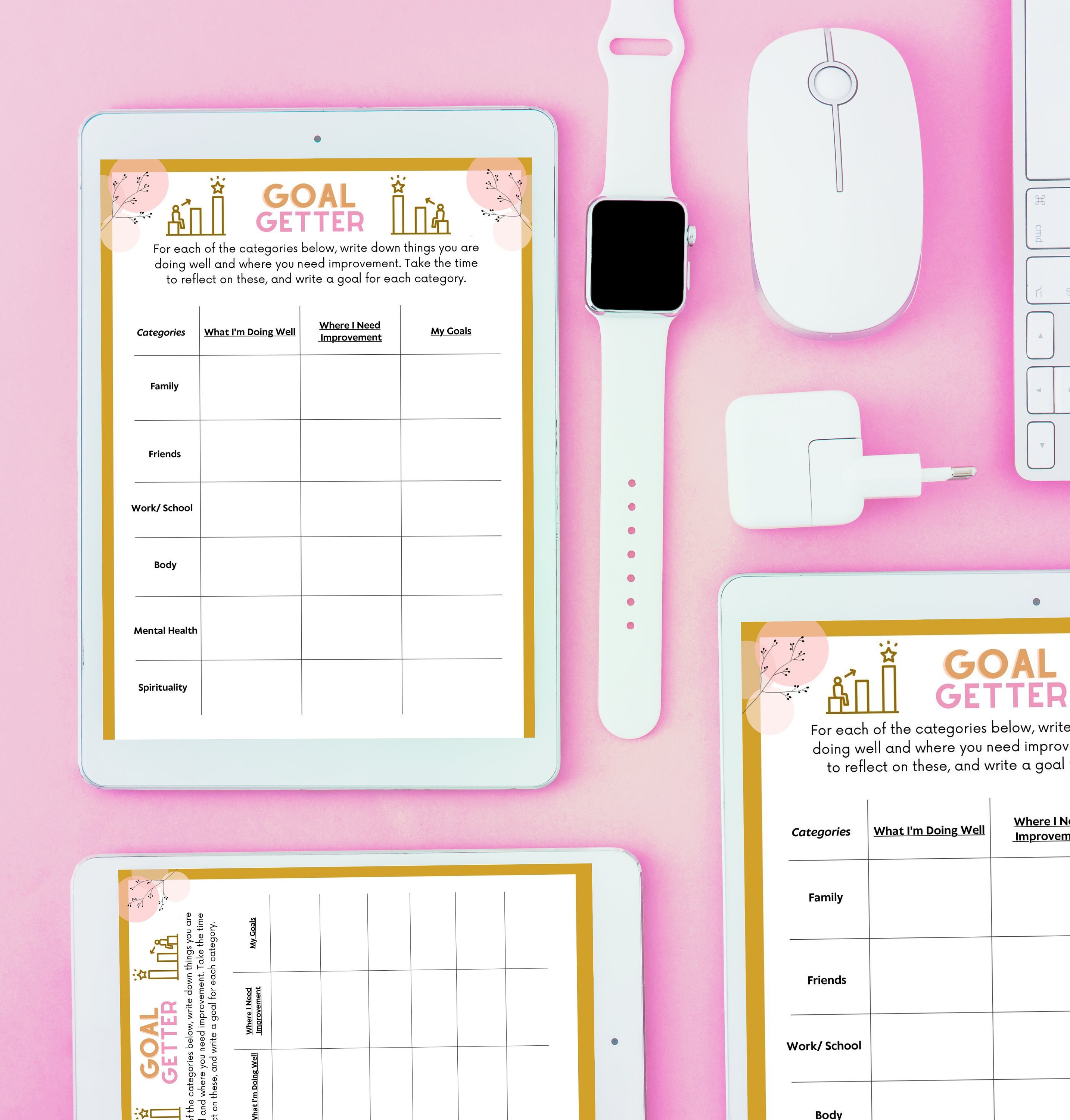 Goal Getter Editable Canva Template Worksheets; Goals Worksheet; Goal ...