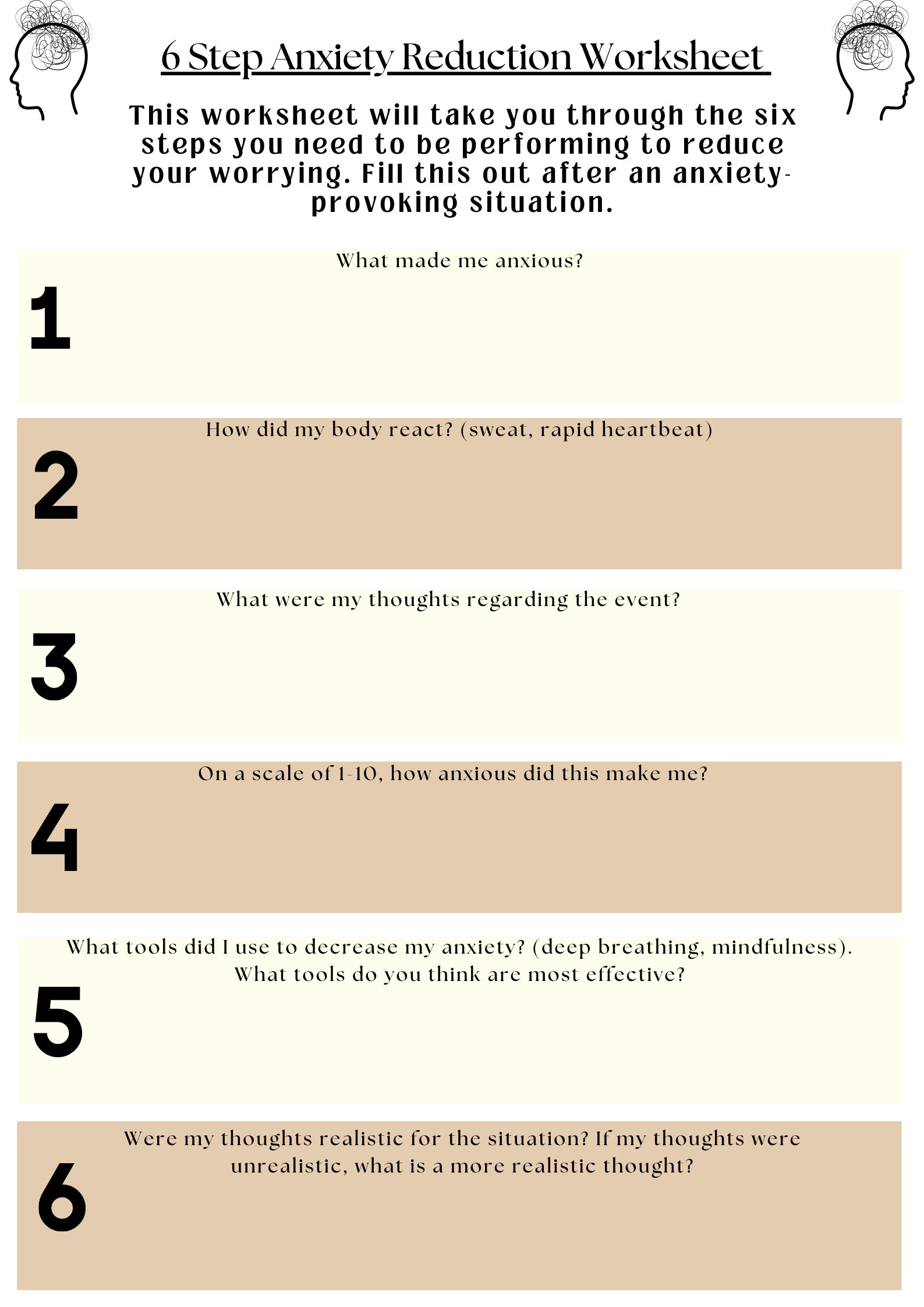 Anxiety Template Bundle Editable Canva Templates Anxiety Worksheets ...