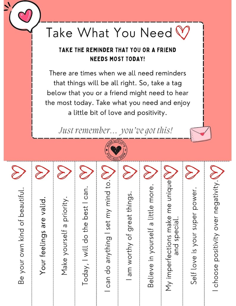 An Editable Take What You Need Flyer; Positive Affirmation Flyer ...
