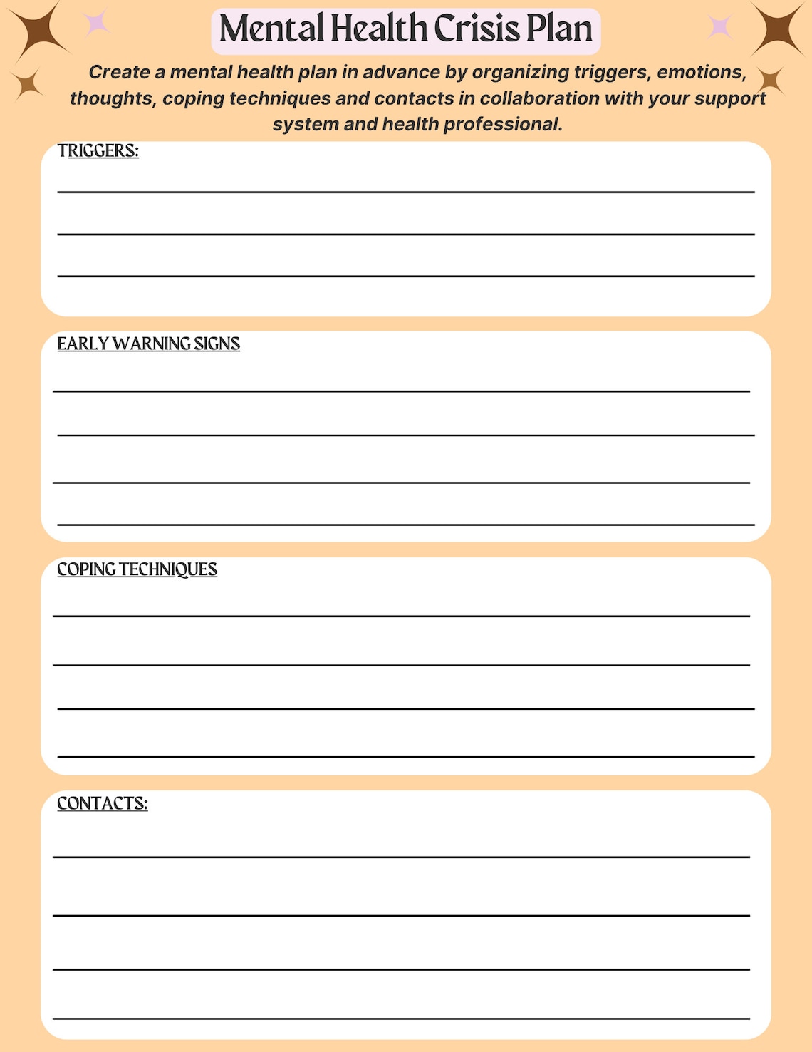 Mental Health Template Bundle; Editable Canva Template; Mental Health ...