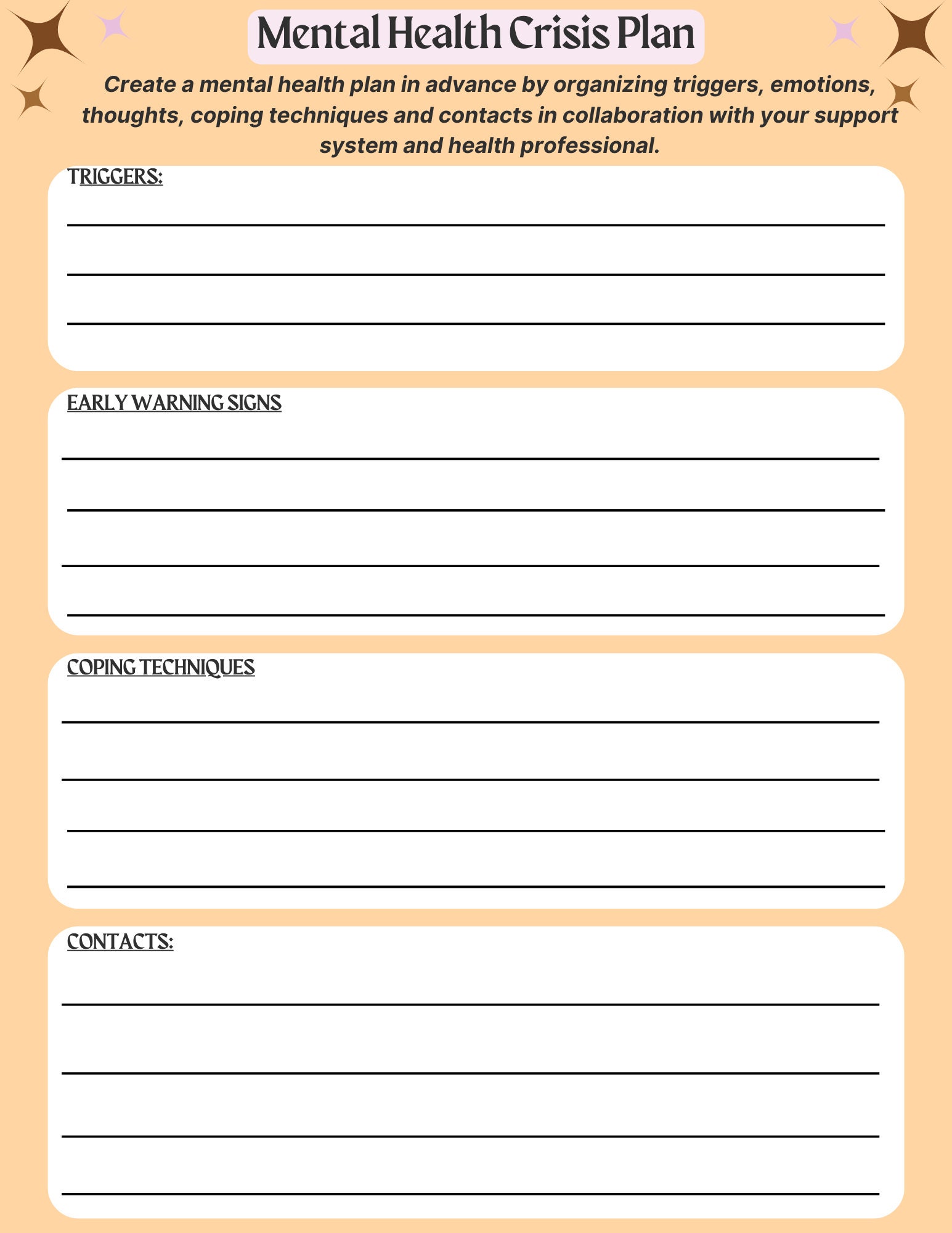 Mental Health Template Bundle; Editable Canva Template; Mental Health ...