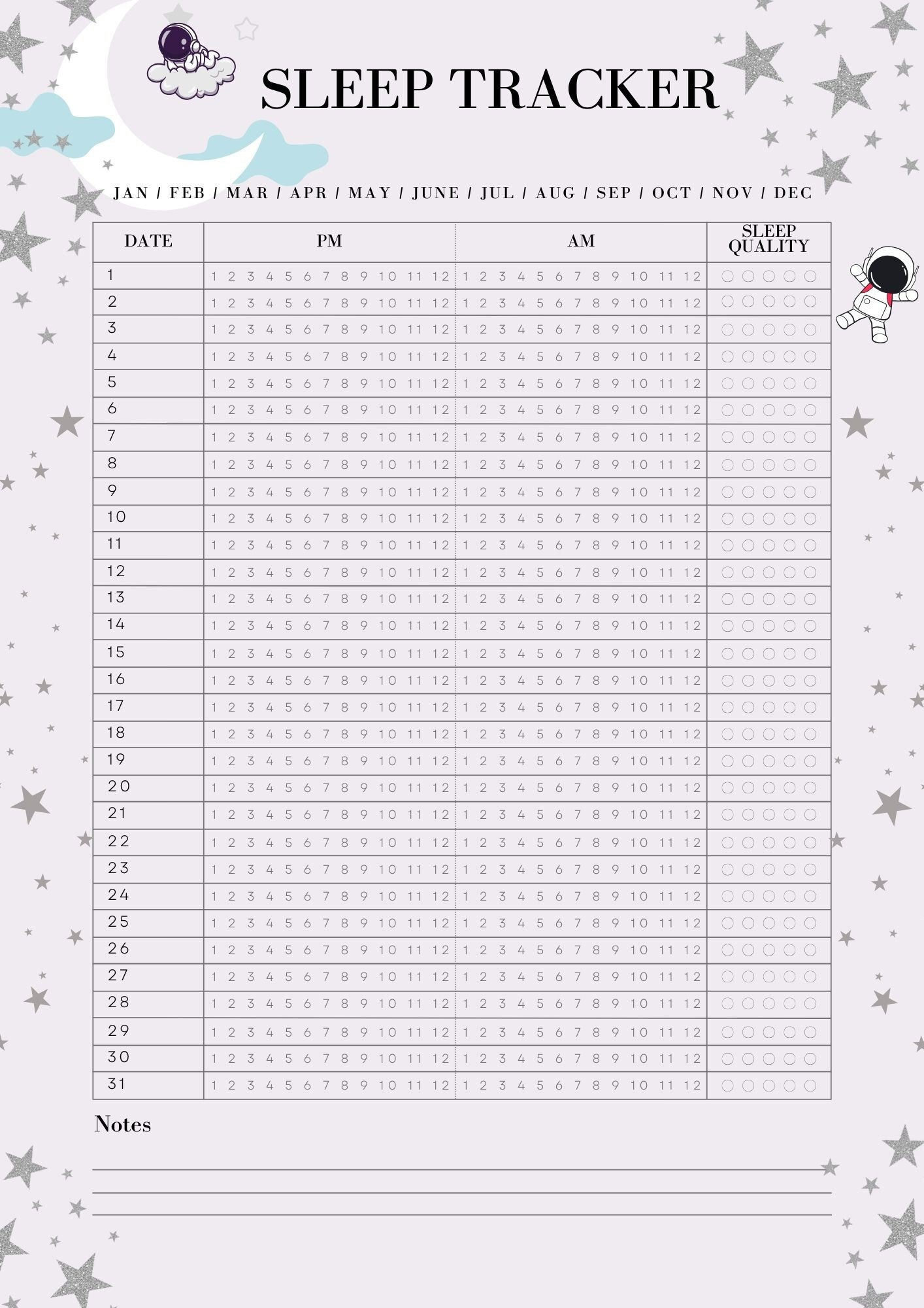 Sleep Chart Tracker Editable Canva Template; Sleep Planner; Sleep Log ...