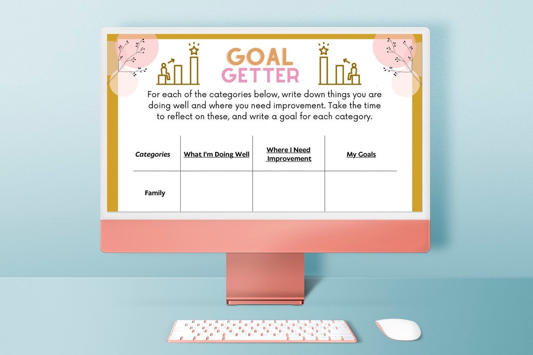 Goal Getter Editable Canva Template Worksheets; Goals Worksheet; Goal ...