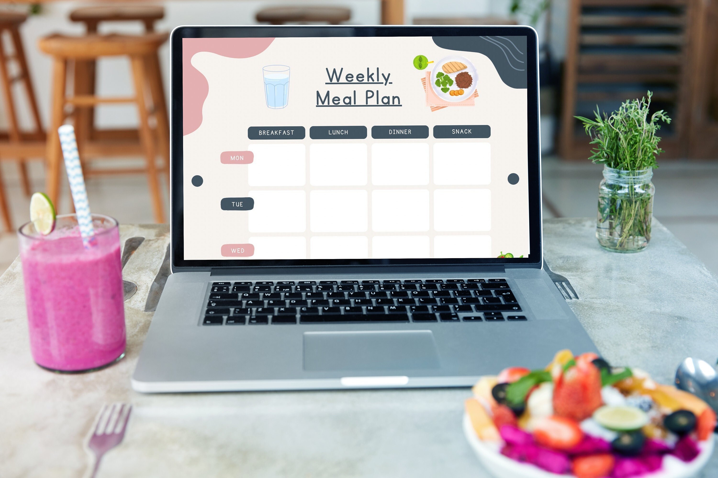 Weekly Meal Plan Canva Template Editable Canva Weekly Meal Plan Digital ...