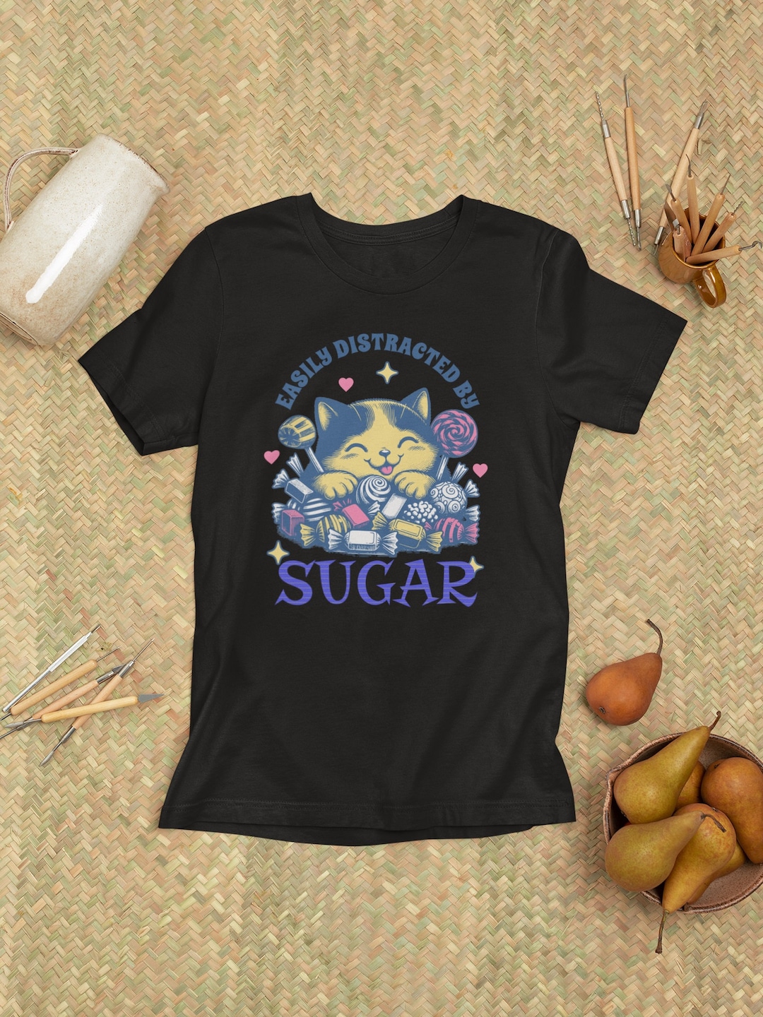 Distraction Shirt Easily Distracted by Sugar Humorous Shirt Creative ...