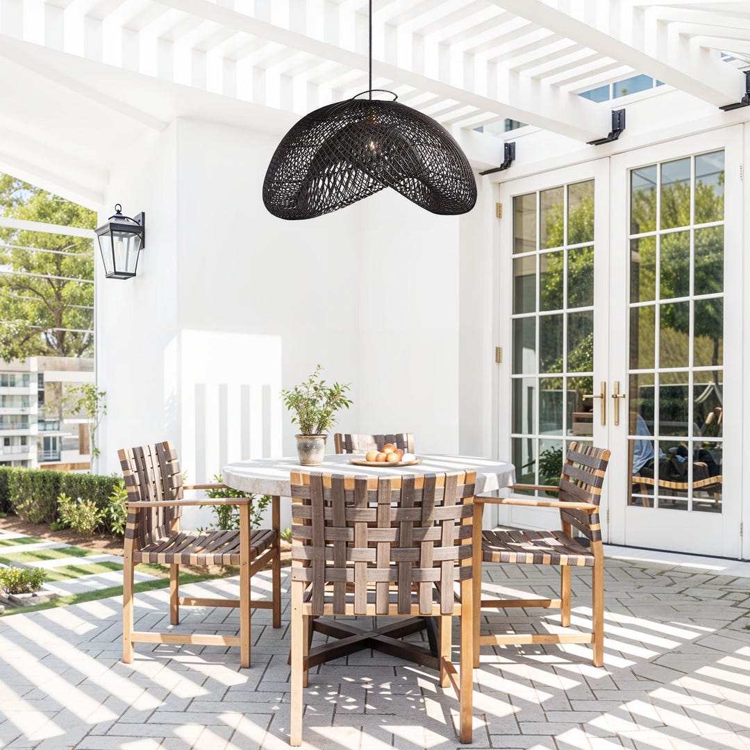 Outdoor Totora Rattan Pendant Light - Bamboo Pendant Light, Boho Lamp ...