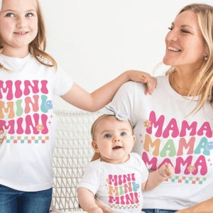 Mama and Mini,mommy and Me Tshirts, Retro Mama & Mini Outfits, New Mom ...