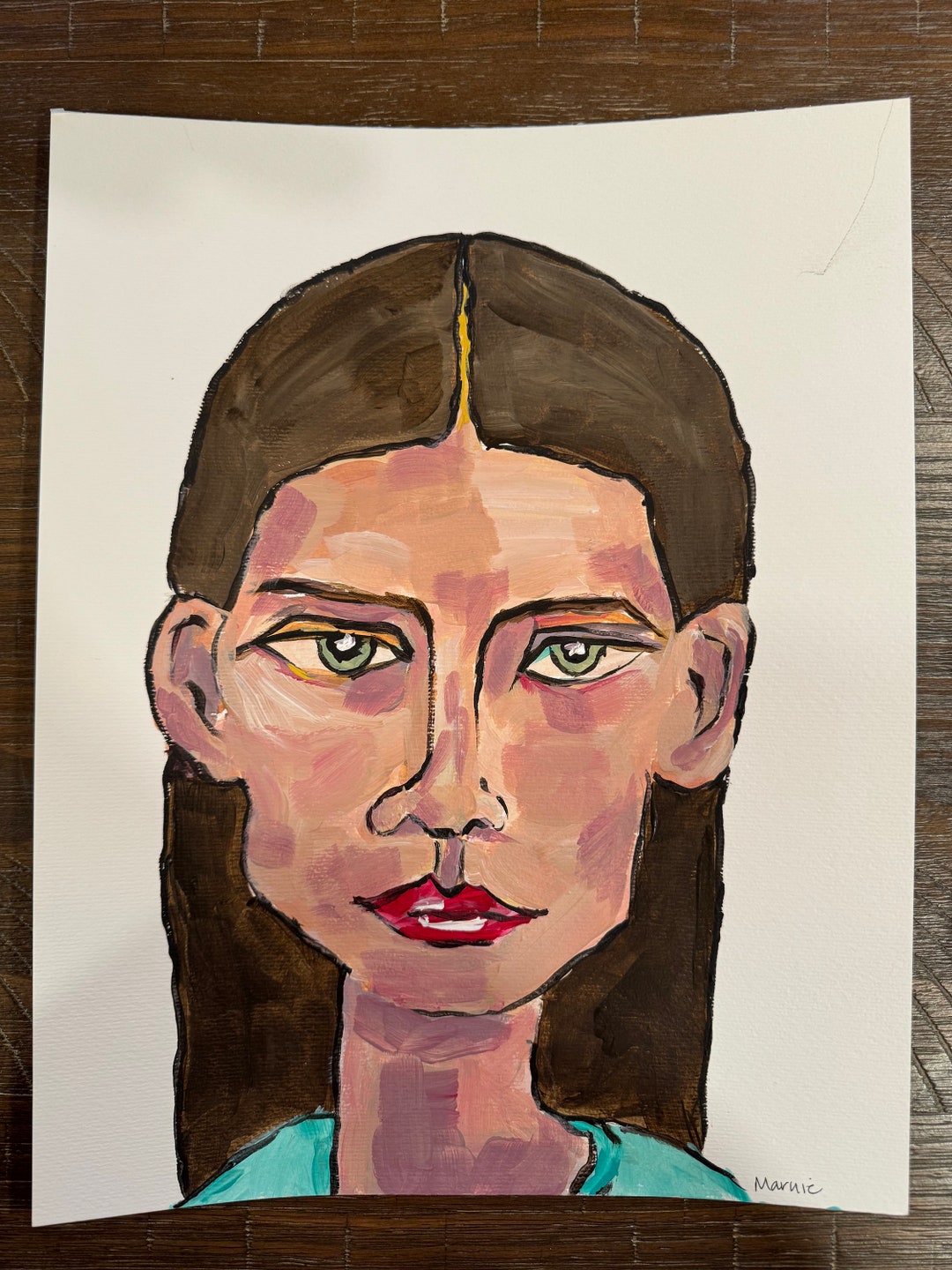 Original Abstract Painting, Face, Naive, Minimalist, Outsider - Etsy