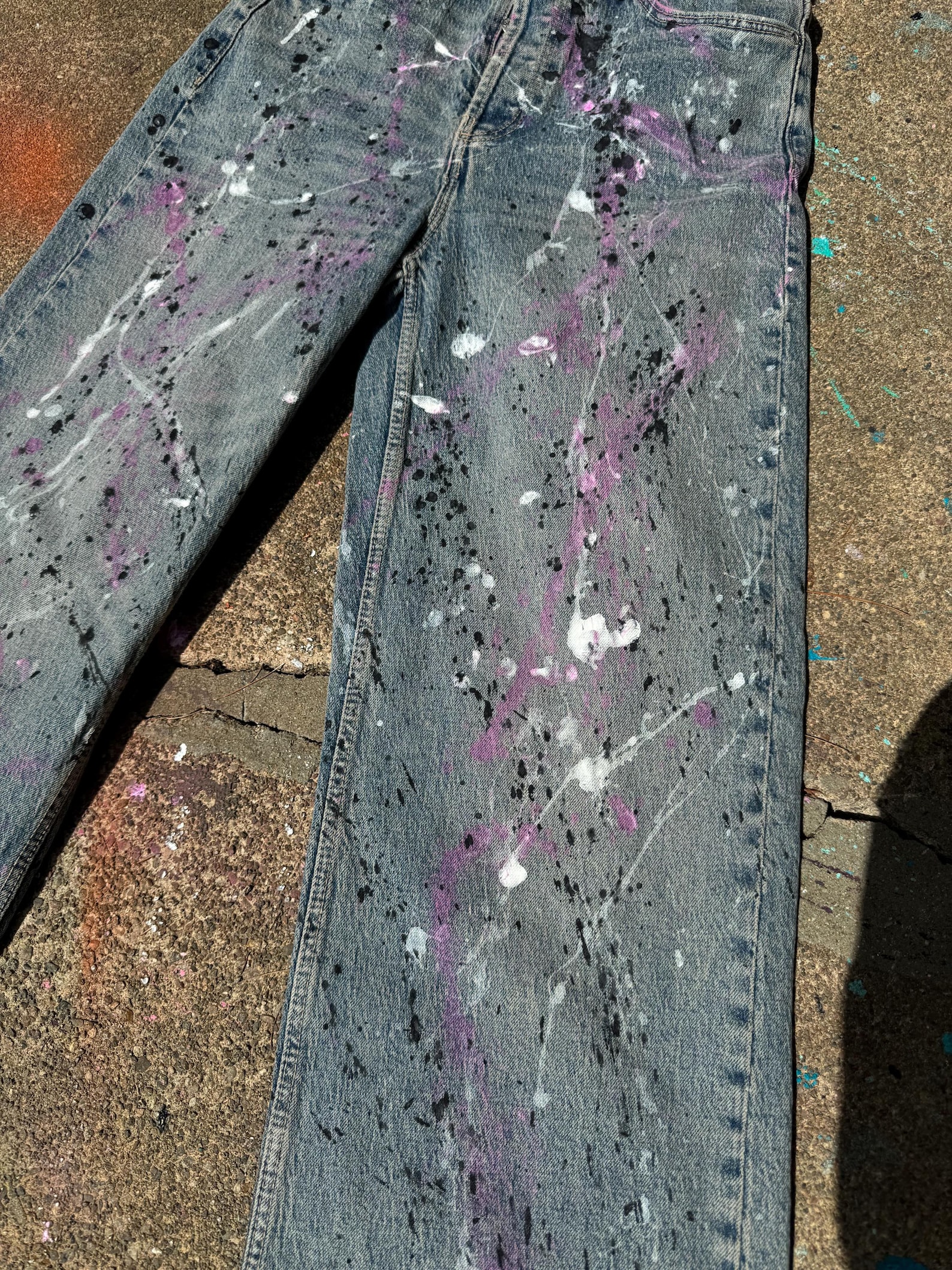 Paint Splattered Graffiti Denim Zara Jean Jumpsuit, Hand Painted ...