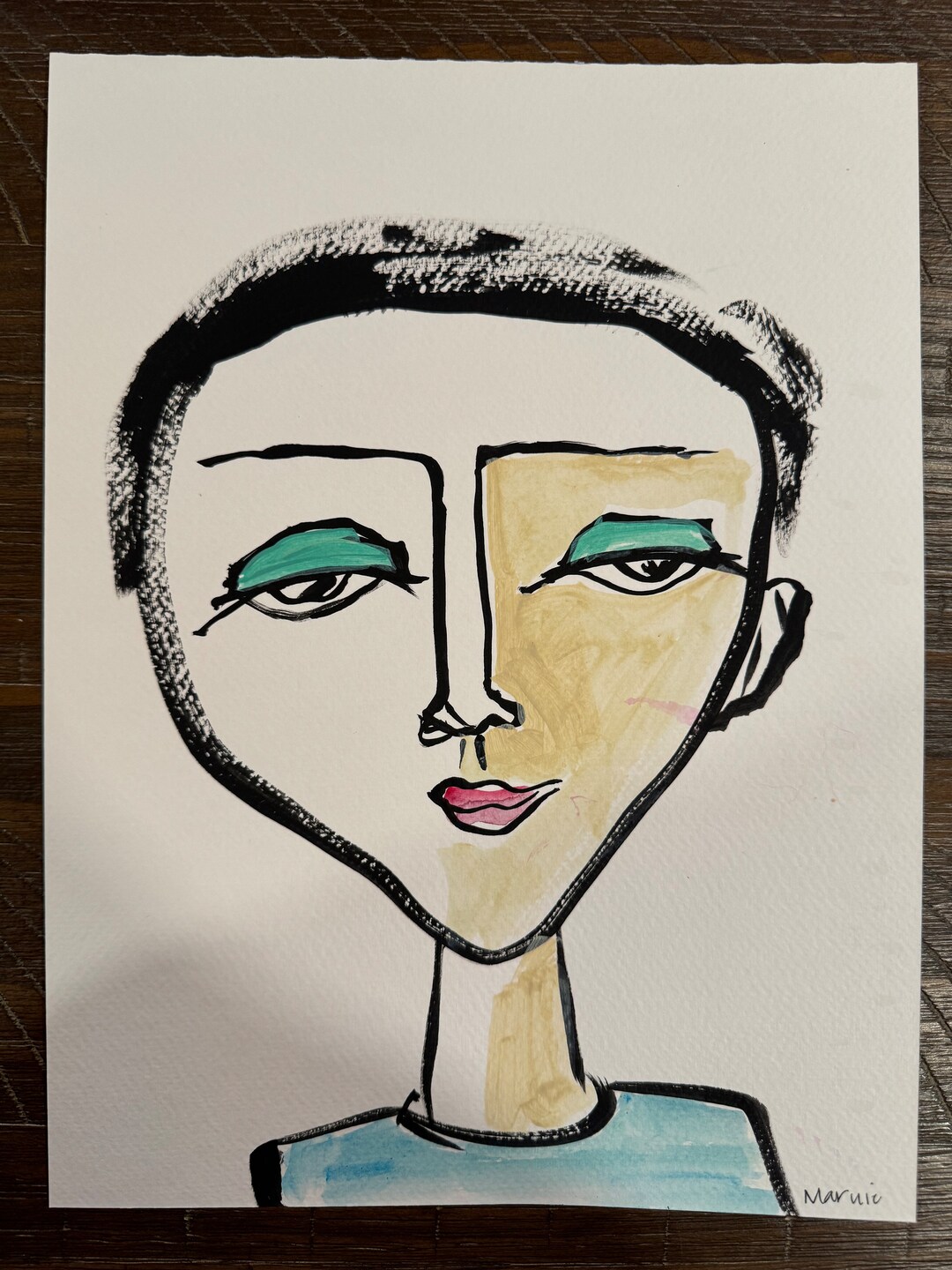 Original Abstract Naive Painting Face, Woman, Man, Outsider Art - Etsy
