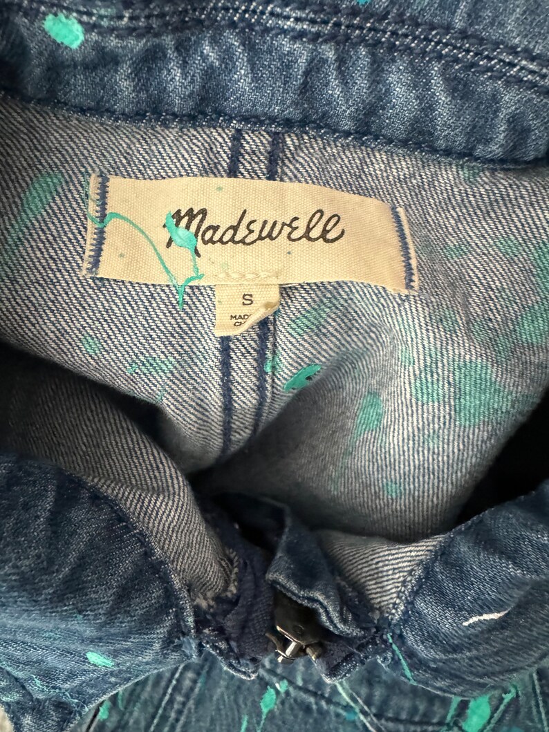 Madewell Hand Splatter Painted Graffiti Denim Jean Jumpsuit, Street ...