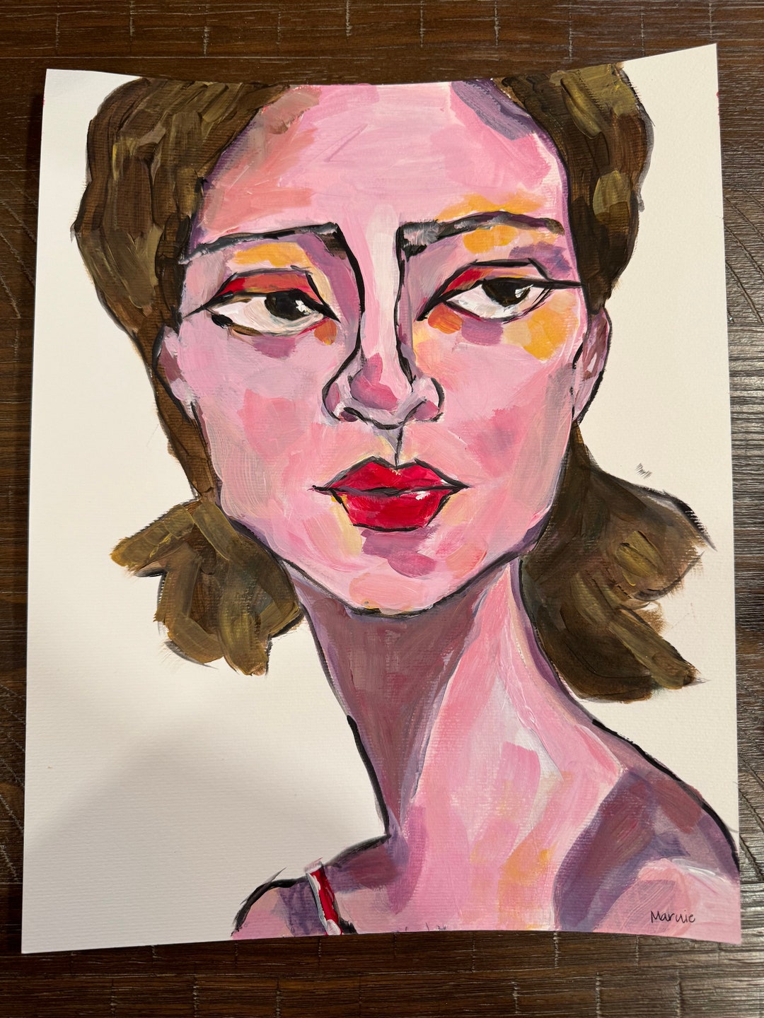 Original Naive Outsider Portrait, Woman - Etsy
