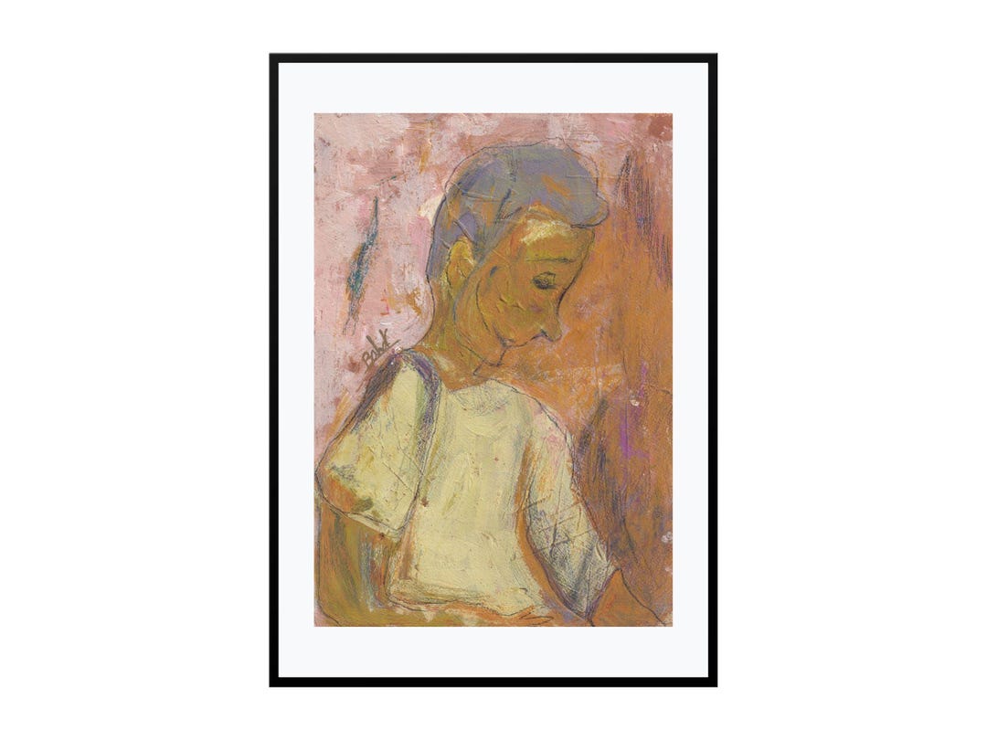 Sad Man Abstract Painting | Sorrow Figurative Print | Trapped ...