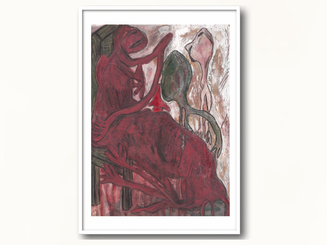 Gothic Abstract Expressionism Shapes, Witchy Dark Sides Art, Unique ...