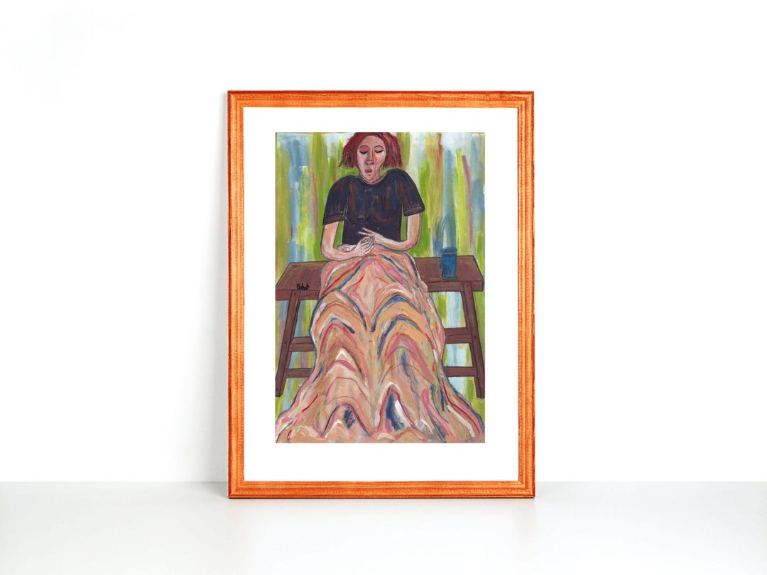 Sad Woman Figurative Art Print | Abstract Expressionism Wall Art ...