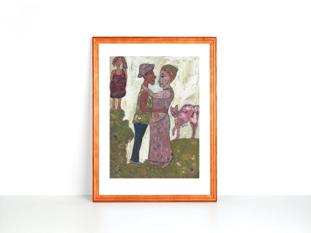 Couple Relationship Art Print | Contemporary Abstract People Art ...