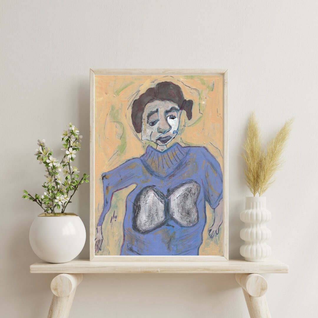 Girl Abstract Painting, Expressionist Artwork, Creative Wall Are ...