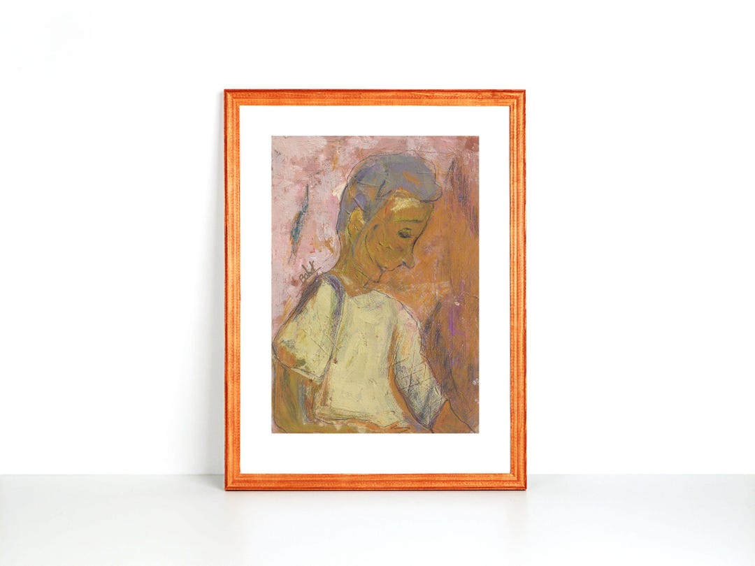 Sad Man Abstract Painting | Sorrow Figurative Print | Trapped ...