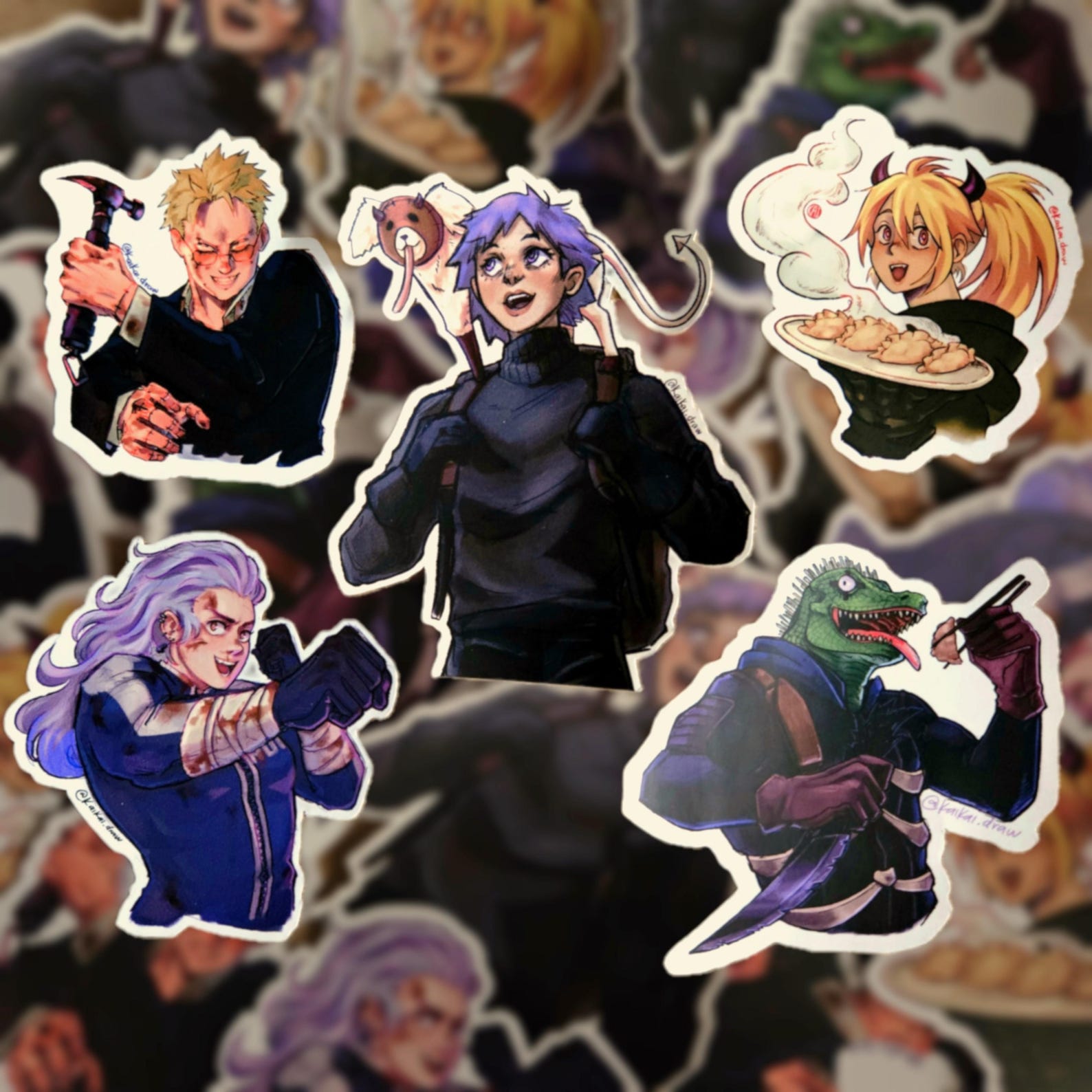 Dorohedoro Stickers - Caiman, Nikaido, Shin, Noi, Ebisu Waterproof ...