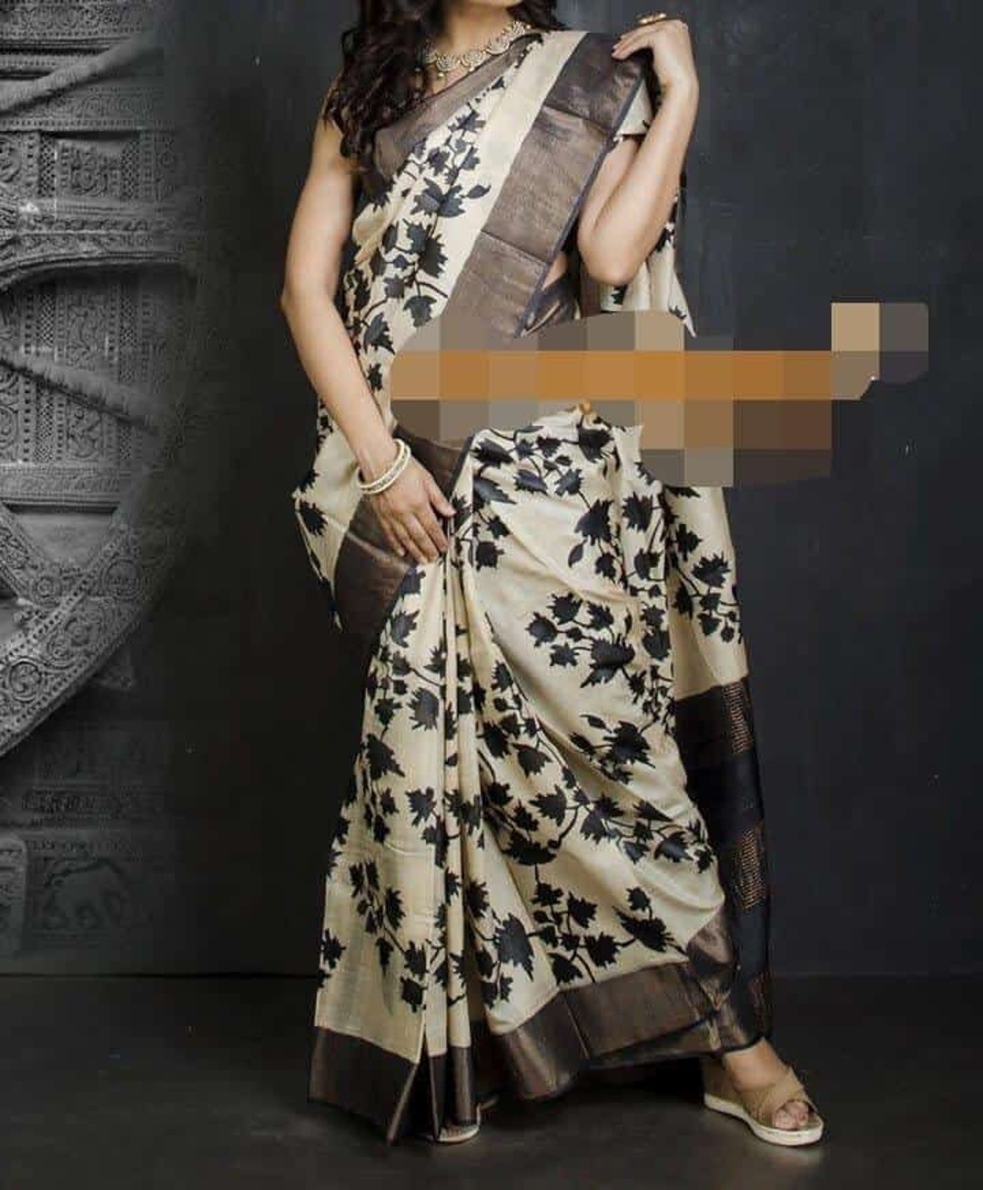 Cream Color Tussar Silk Saree Partywear Tussar Saree Gift for Her ...