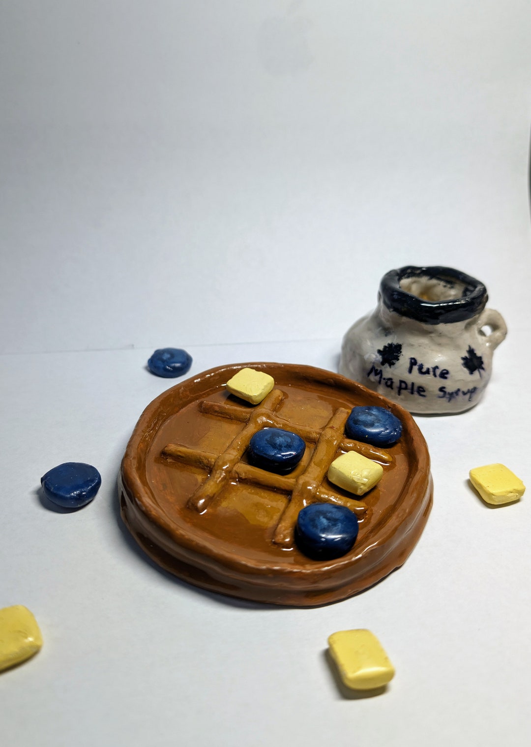 Waffle Tic Tac Toe Board Maple Syrup Jar - Etsy