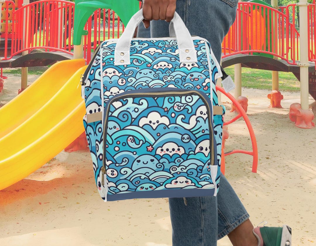 Ocean Diaper Backpack for Moms, Dads, Cute Sea Creatures Baby Bag With ...